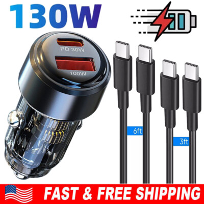 120W Fast Car Charger 4 Port Adapter & Cable For Samsung A15 A16 5G A25 ...