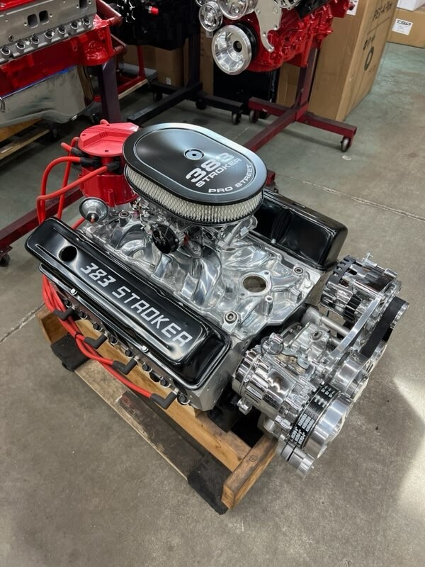 chevy R 383 stroker motor crate engine 505hp SBC A/C ROLLER TURN key ...