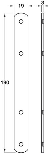Door Panel Connector, Steel Connecting Plate, 3 mm Thick 192mm Length ...