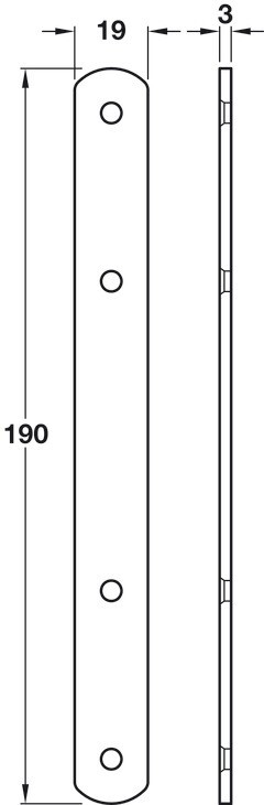 Door Panel Connector, Steel Connecting Plate, 3 mm Thick 192mm Length ...