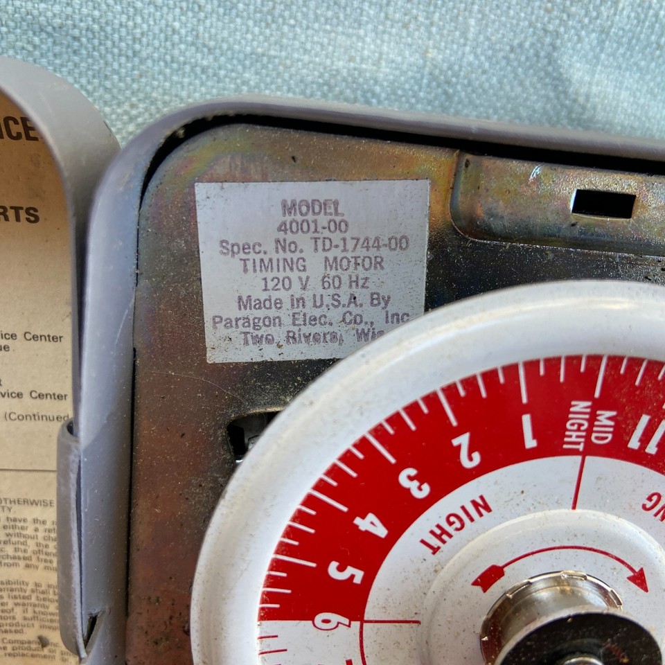 AMF Paragon Electric Company 4001–00 Clock Operated Switch Timer TD ...