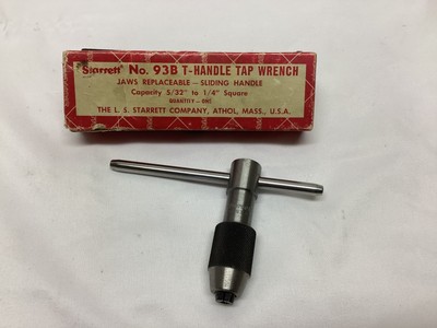 STARRETT NO. 93B T-HANDLE TAP WRENCH - 5/32" TO 1/4" TAP CAPACI TY ...