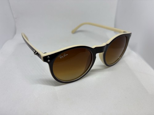 Ray Ban Maroon Cream Rounded Sunglasses RB 4305 Made in Italy Stylish ...