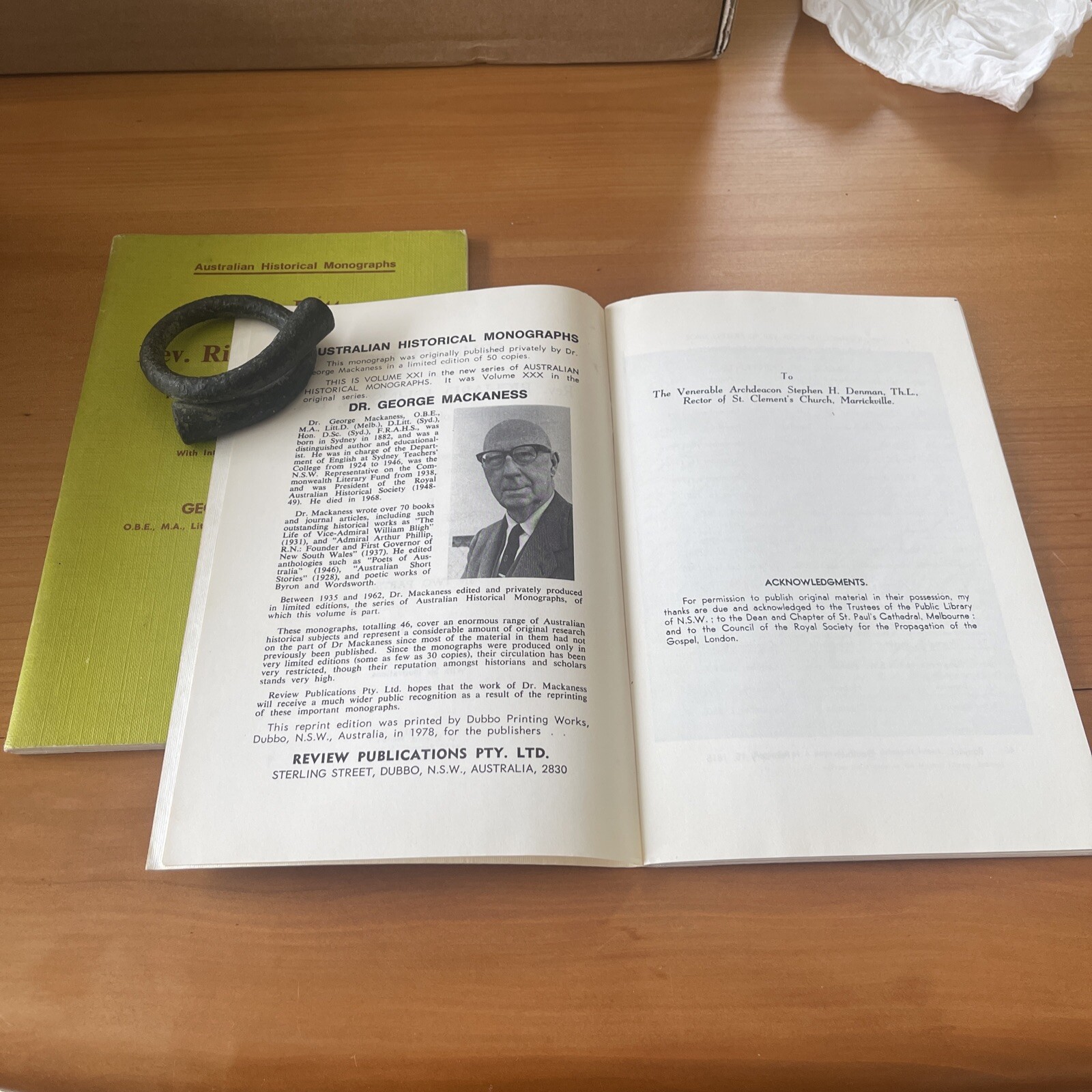 Some Letters of Rev Richard Johnson BA (2 Vols) By George Mackaness ...