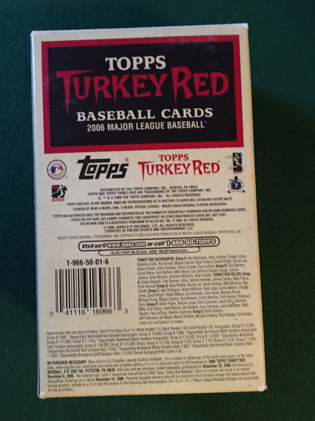 2006 Topps Turkey Red Baseball Bonus Box And 64 Cards Opened | eBay
