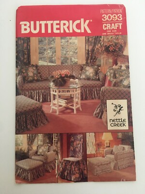 Butterick Home Decor Pattern 3093 How to Cover Couch Chair Measure ...
