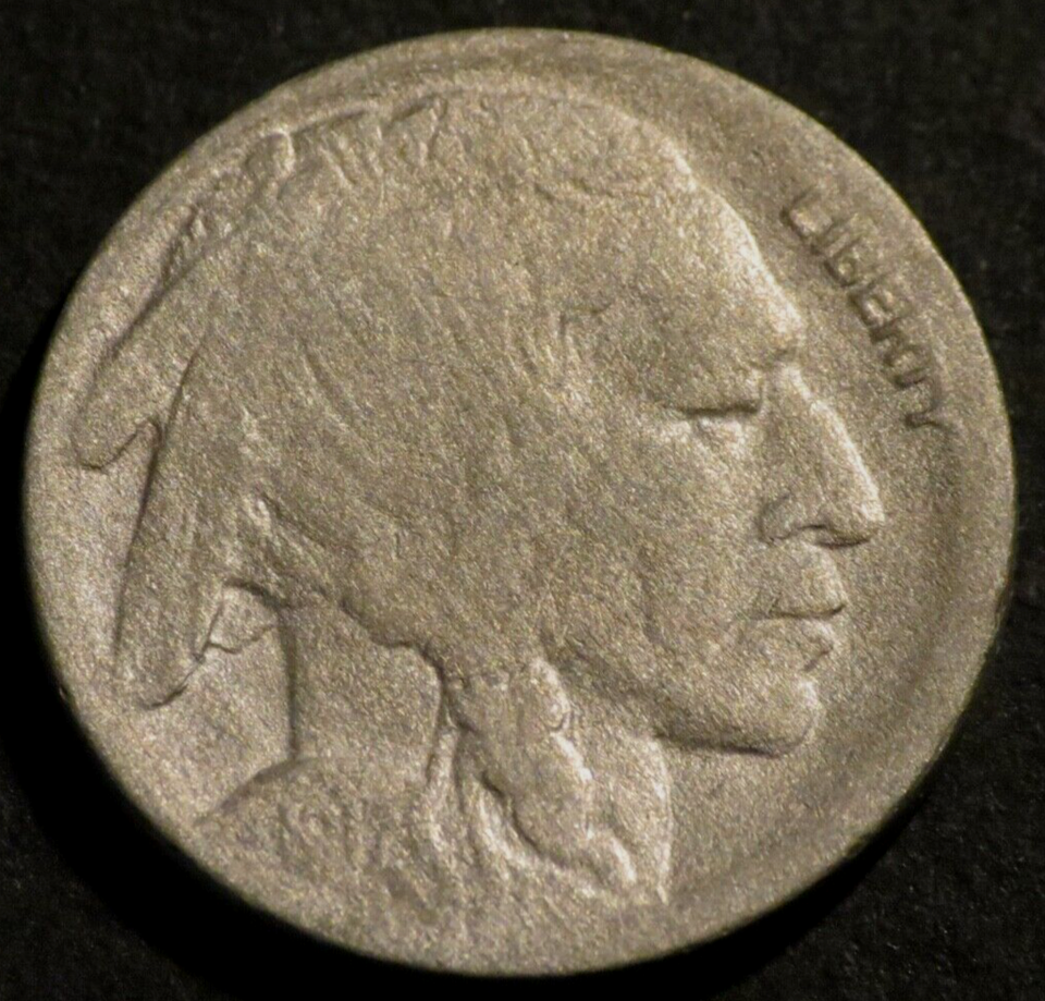 1917 D Buffalo Nickel Semi-Key Date Horn Details Holo-Restored Five 5c ...