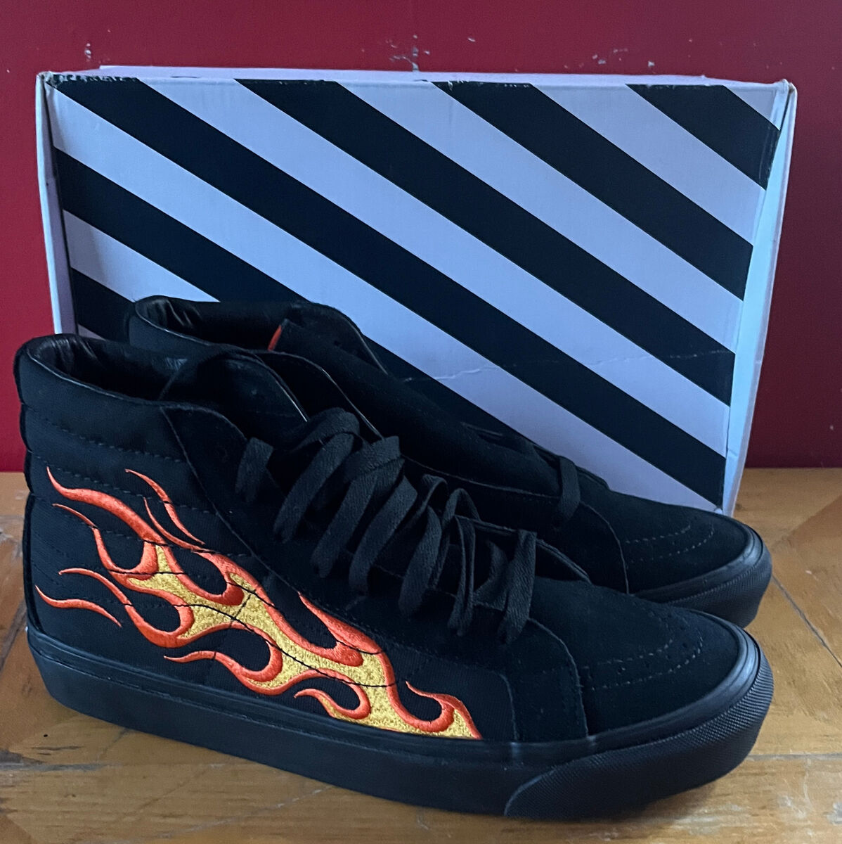 VANS VAULT x WTAPS Flame Black Orange OG Sk8-Hi Lx Size Mens VANS VAULT x WTAPS Flame Black Orange OG Sk8-Hi Lx Size Mens