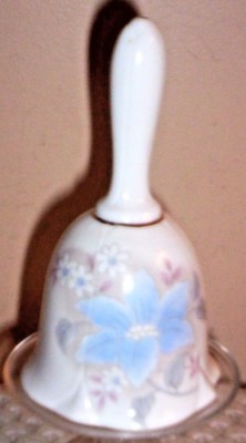 Vintage Genuine Fine Bone China Bell with Blue and White Flowers~Made ...