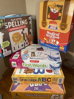 Learn To Read Game Lot Of 5 Magic Word Spelling Puzzle First Words Spin ...