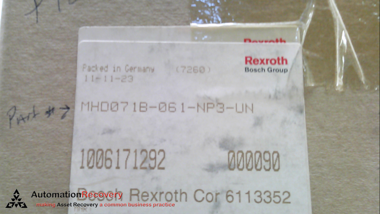 Rexroth Mhd071b-061-np3-un MHD Permanent Magnet Motor R911299038 ...