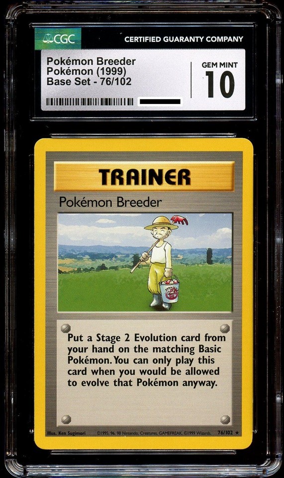 CGC 10 GEM MINT Pokemon Breeder 76/102 RARE Base Set Pokemon Card | eBay