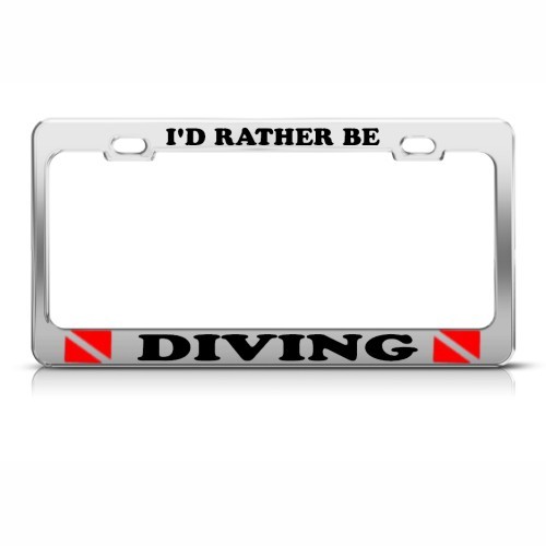 License Plate Frame I'D Rather Be Scuba Diving Car Accessories ...