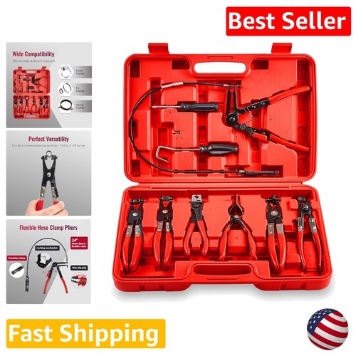 Long Reach Wire Spring Remover & Universal Hose Pliers Set - Automotive ...