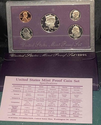 1991 Clad Proof Set U.S. Mint Original Government Packaging OGP COA | eBay
