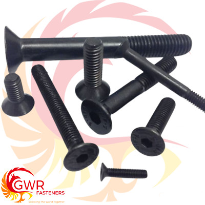 8-36 UNF SOCKET COUNTERSUNK SCREWS HIGH TENSILE BLACK SELF COLOUR ALLEN ...