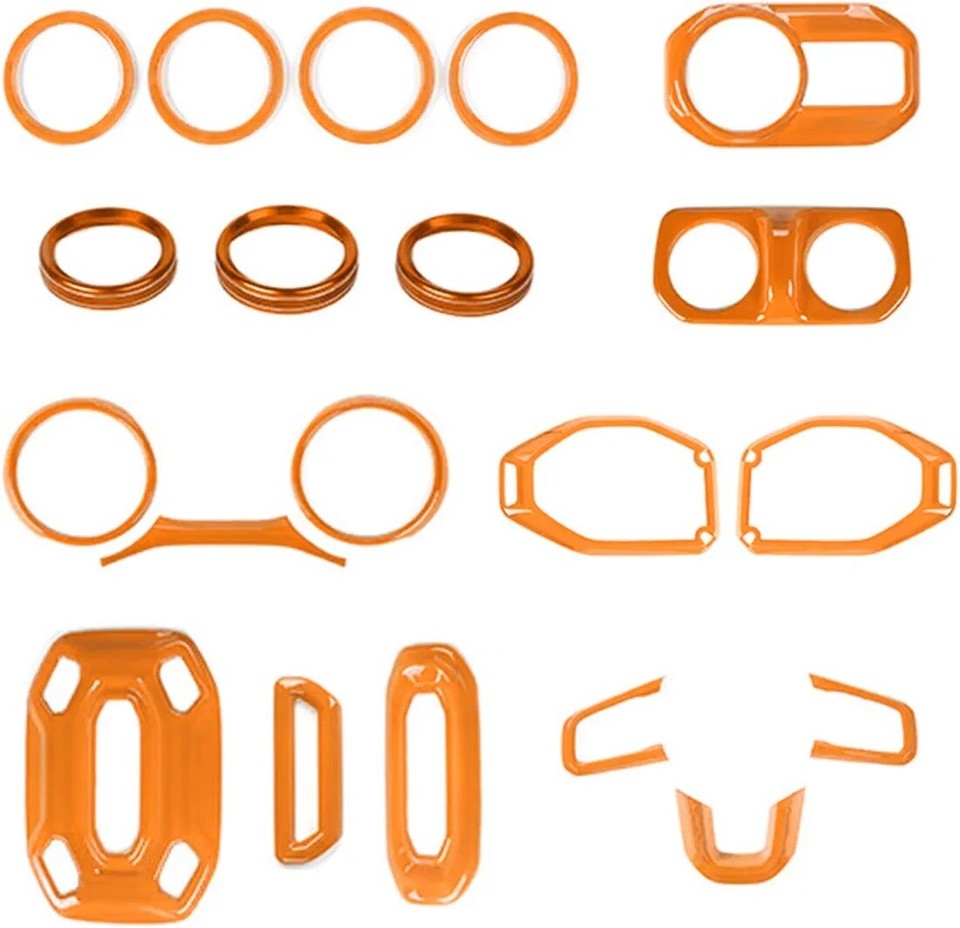 Interior Accessories Trim Cover Kit Full Set For Jeep Wrangler JL JT 18 ...