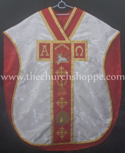 NEW Silver EASTER Agnus Dei Chasuble St. Philip Neri vestment Stole ...