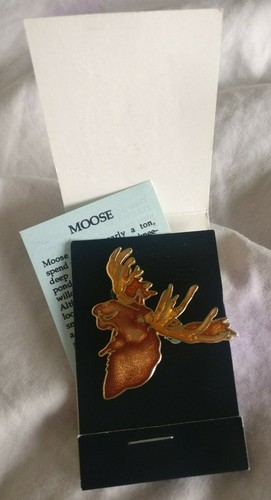 Gold tone William Spear Design 1985 Enamel Moose Tie Tac Lapel Pin | eBay