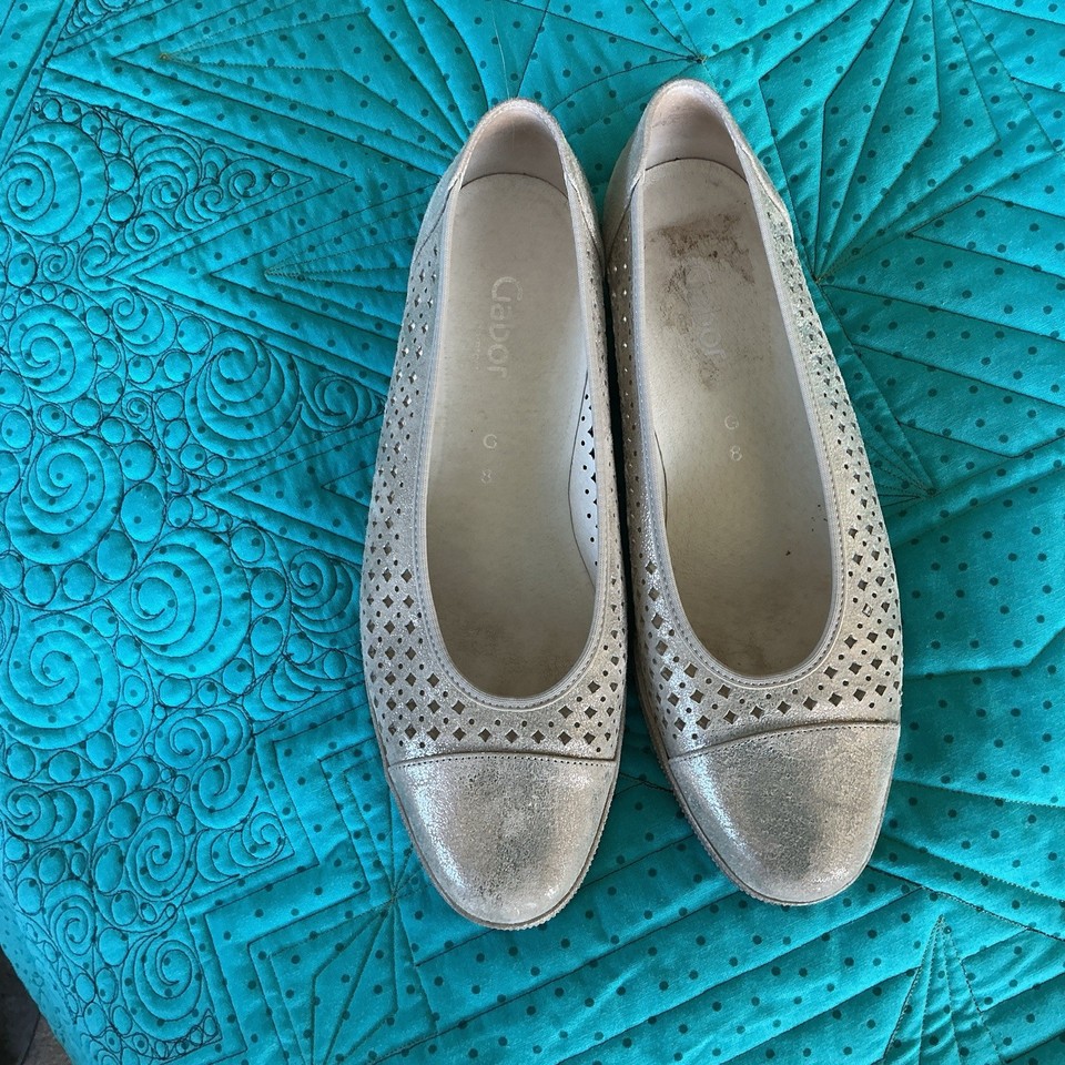Gabor Size 42 UK 8 G Ladies Comfort Shoes Silver Pumps | eBay UK