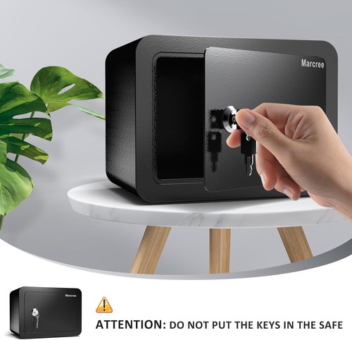 0.23 Cub Safe, Small Safe Box with Key, Mini Home Safes for Money, Coin ...