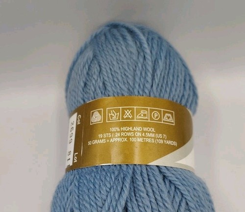 7 Skeins Elann Peruvian 100% Highland Wool Yarn Light Blue 2699 109 Yds ...