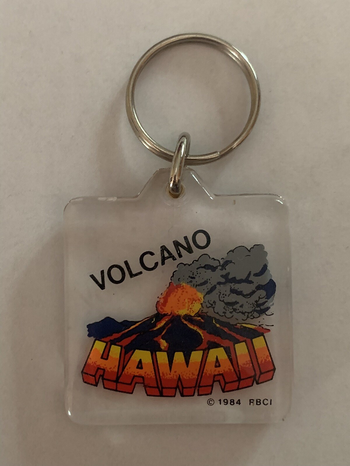 Vintage HAWAII Volcano 1980's Keychain Key Chain Fob Key Ring Never ...