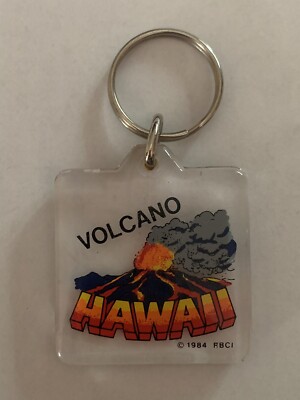 Vintage HAWAII Volcano 1980's Keychain Key Chain Fob Key Ring Never ...