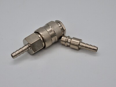 6MM AIRLINE HOSE FITTING QUICK RELEASE SOCKET & PLUG BARB PNEUMATIC 1/4 ...
