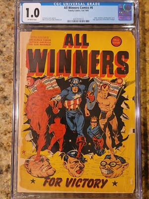 1942 Marvel Comics All Winners Comics 6 CGC 1.0 Captain America Hitler ...