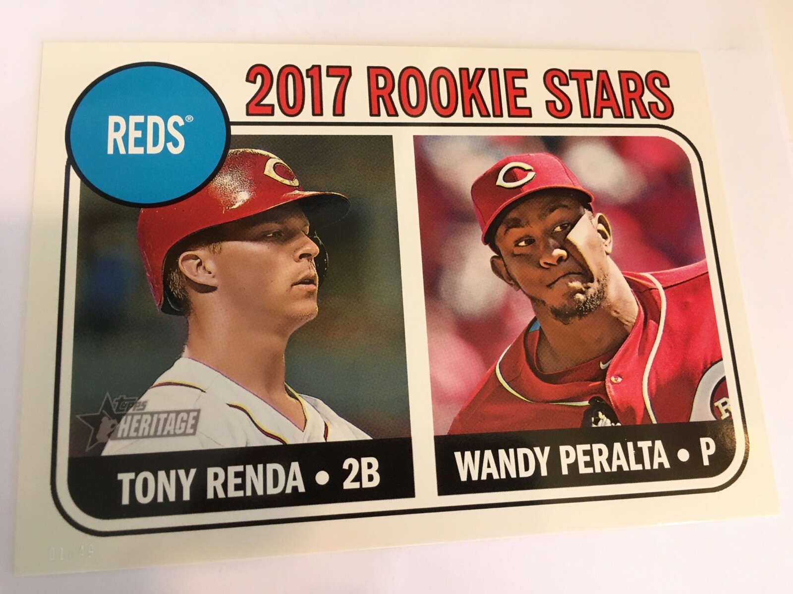 2017 Topps Heritage Jumbo 5x7 Tony Renda Wandy Peralta RC Reds 69 #’d ...