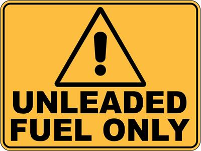 UNLEADED FUEL ONLY - Fuel Cap Caution Safety Sign Placard Sticker Decal ...
