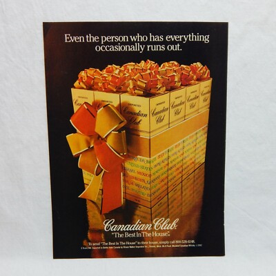 CANADIAN CLUB VINTAGE ADVERTISING MAGAZINE PAGE, NOV 29, 1982 | eBay