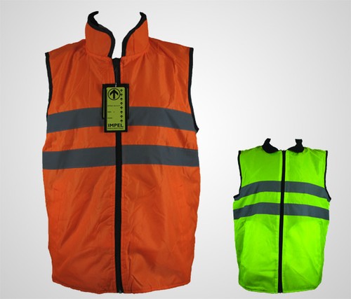 MENS HI VIS FULL ZIP FLURO VEST POLYESTER&FLEECE SAFETY WORK WEAR ...