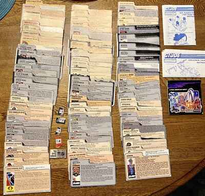 VINTAGE 80s HASBRO GI JOE FILE CARDS LOT OF 67 CARDS and 5 Flag points ...