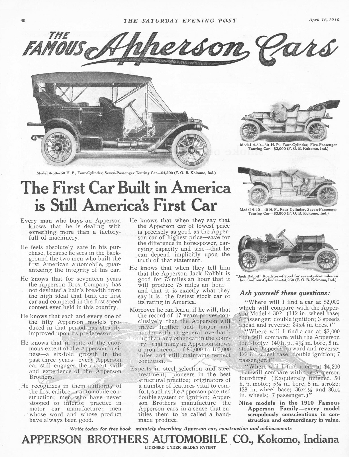 Famous Apperson Cars - Apperson Brothers Automobile Co., Kokomo ...