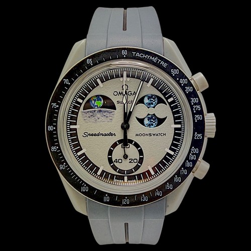 Omega x Swatch MoonSwatch Mission to Earthphase Grey Black Watch Strap ...