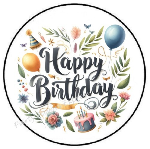 HAPPY BIRTHDAY ENVELOPE SEALS LABELS STICKERS PARTY FAVORS | eBay
