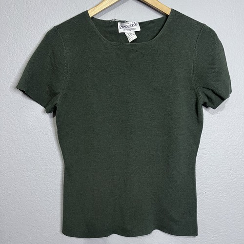 Vintage Green Pendleton Wool Stretchy Short Sleeve Women's Tshirt Sz S ...