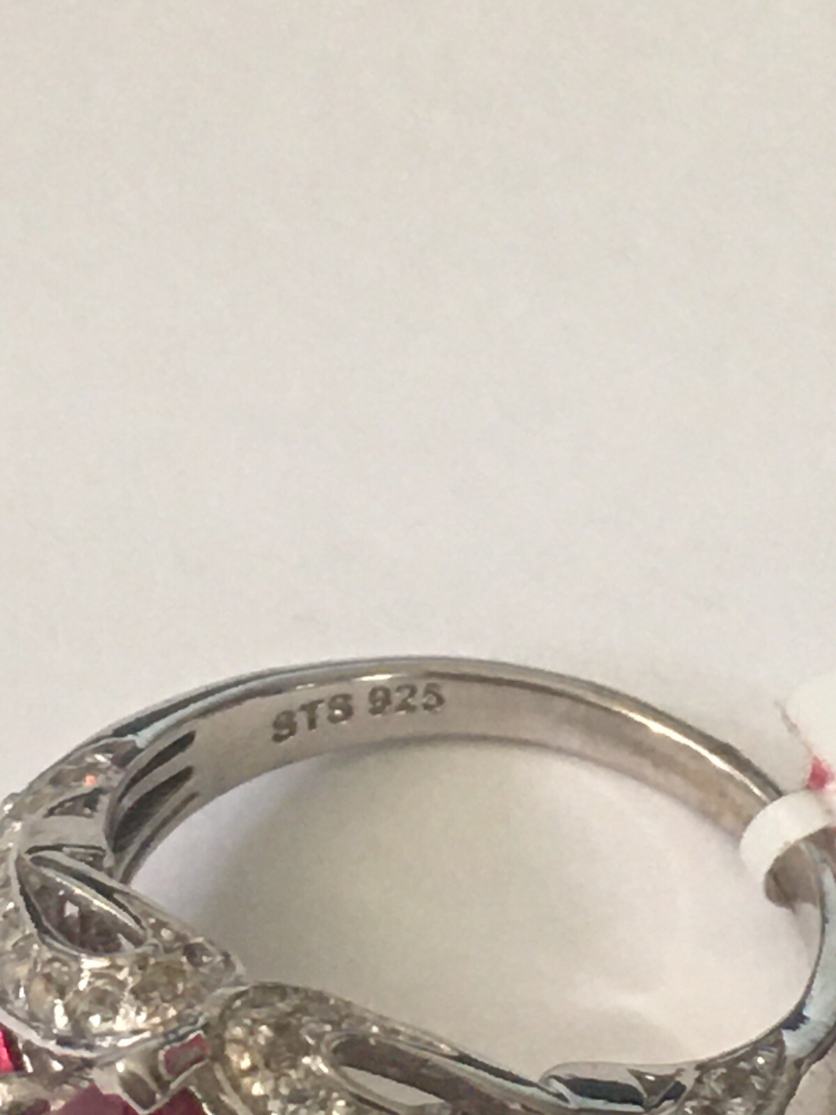 Beautiful Chuck Clemency Sterling 925 STS Red & Clear Gemstone Ring ...