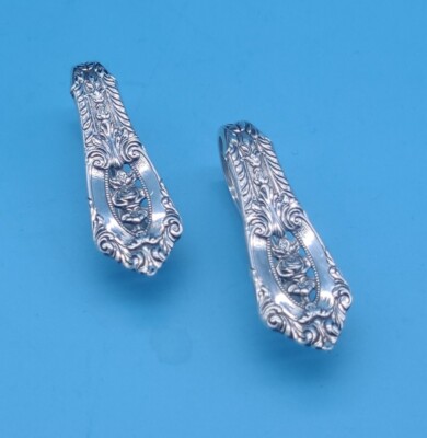 PAIR OF WALLACE ROSEPOINT STERLING SILVER NAPKIN CLIPS | eBay