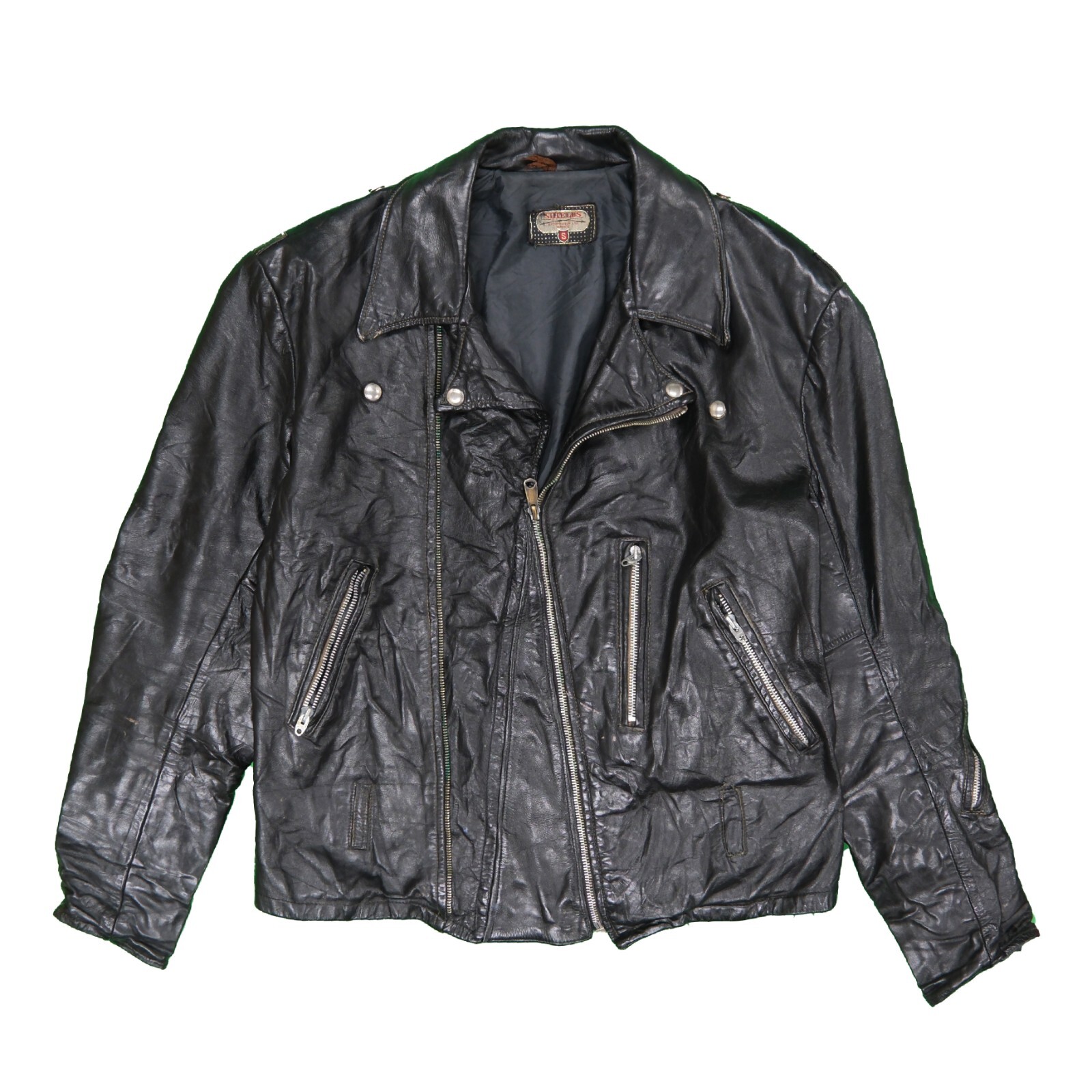 Vintage Shields Classic Motorcycle Leather Jacket Siz… - Gem