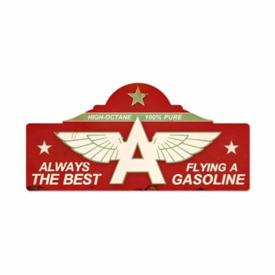 FLYING A GASOLINE HIGH OCTANE 26" HEAVY DUTY USA MADE METAL ADVERTISING ...