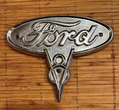 1932-1937 Ford Truck V8 Emblem Badge Panel | Genuine OEM | Silver ...