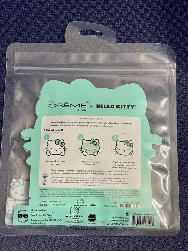 NEW The Crème Shop Hello Kitty Luv U So Matcha 3pk Sheet Masks Limited Edition | eBay
