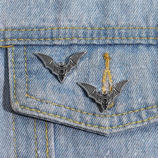 Bat pin badge, enamel bat badge, Halloween lapel pin, animal brooch, 1 ...