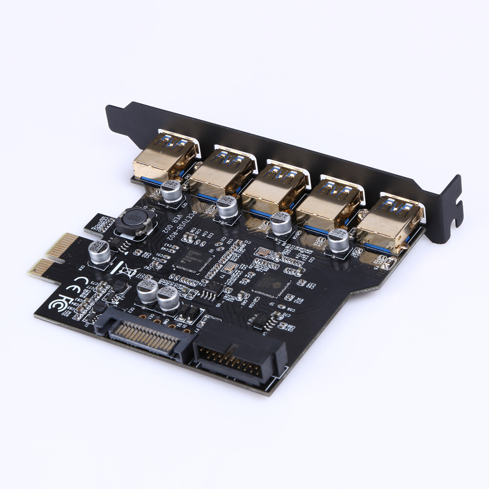PCI-E to USB 3.0 19-Pin 5 Port PCI Express Expansion Card SATA 15PIN ...