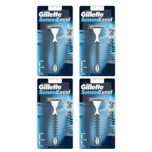 4x Gillette Sensor Excel Razor Handle Twin Blade Manual Free Shipping ...