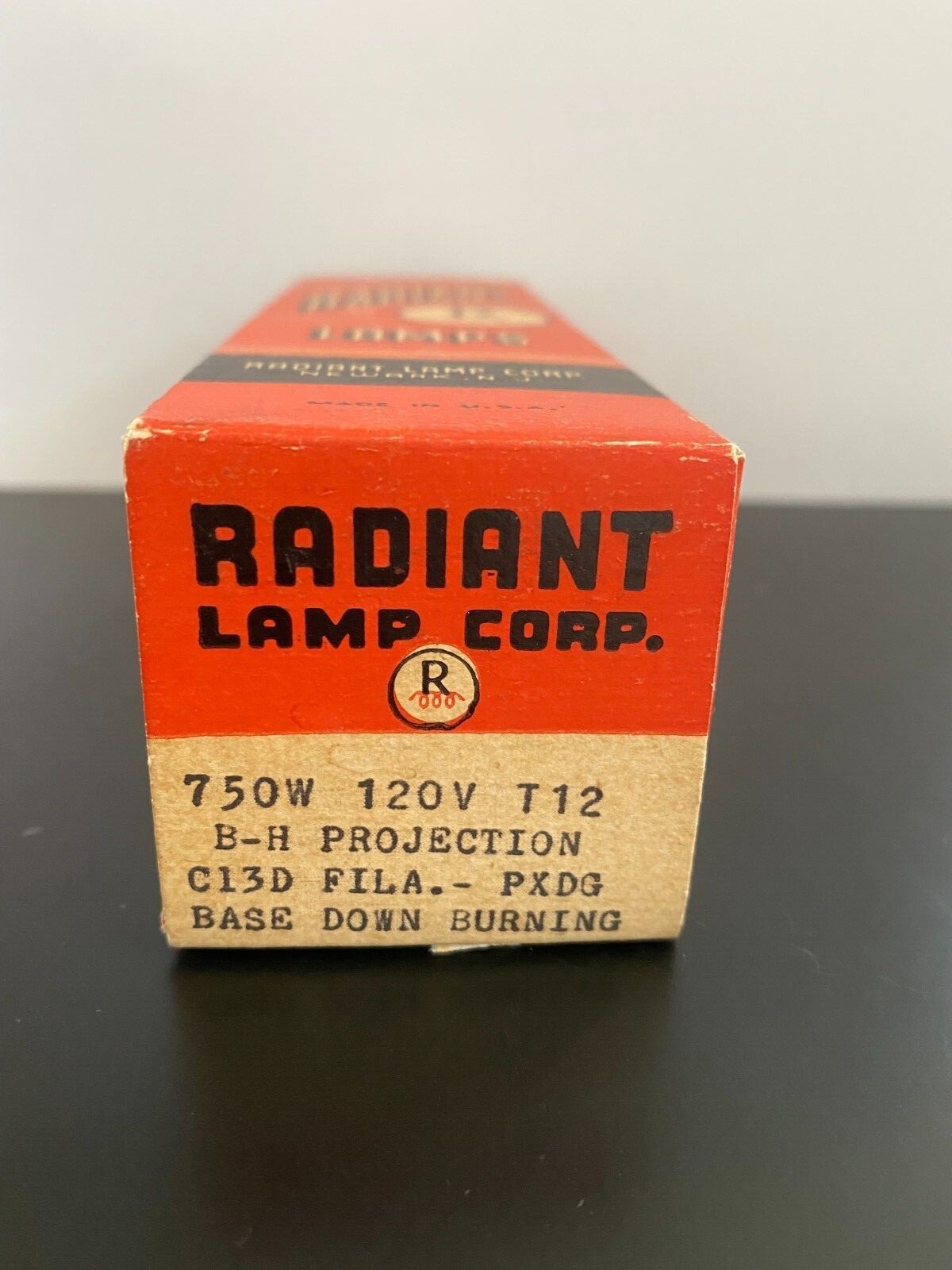 Vintage Radiant R B-H Projection Lamp, 750W 120 V, Radiant Lamp Corp. N ...