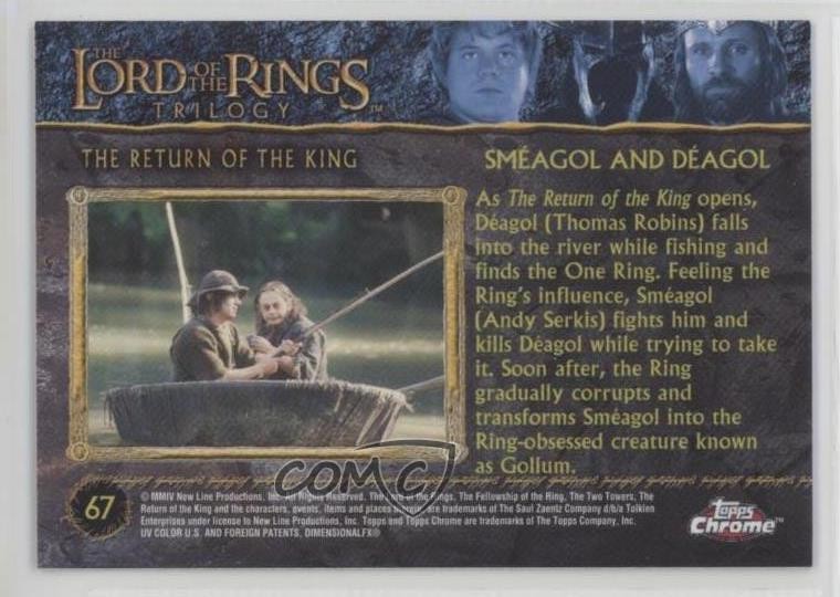 2004 Topps Chrome The Lord of Rings Trilogy Return King Smeagol and ...